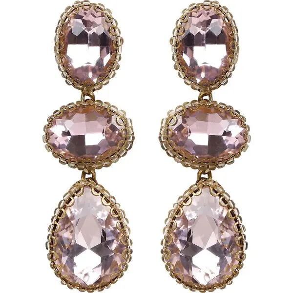 Deepa Gurnani Hadlee Drop Earrings - Baby Pink