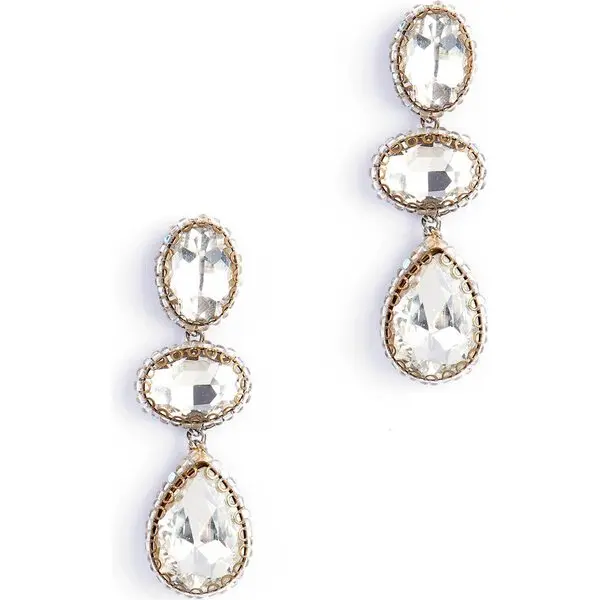 Deepa Gurnani Hadlee Drop Earrings - Silver