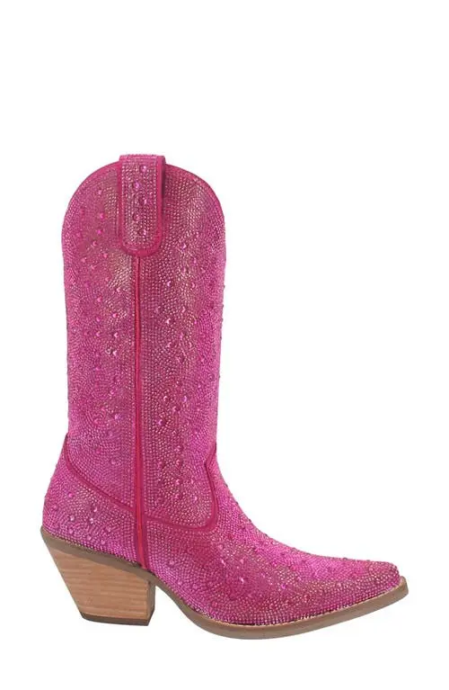 DINGO Rhinestone Western Boots - Fuchsia