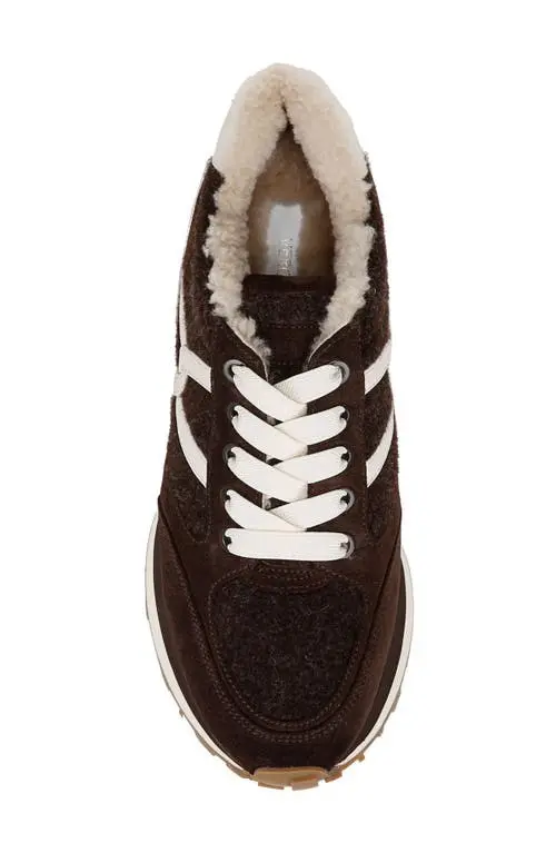 Veronica Beard Valentina Shearling-lined Sneakers - Espresso