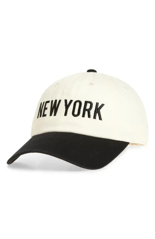 American Needle New York Cotton Baseball Cap - Ivory/black