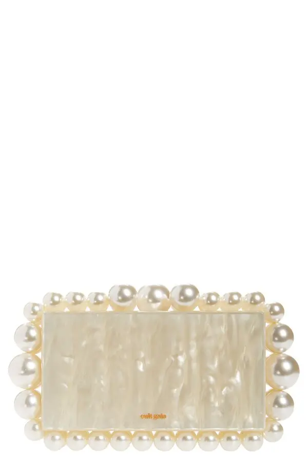 Cult Gaia Eos Beaded Acrylic Box Clutch