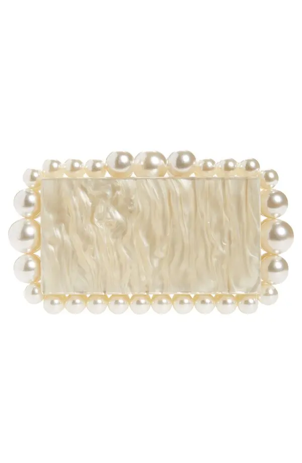 Cult Gaia Eos Beaded Acrylic Box Clutch