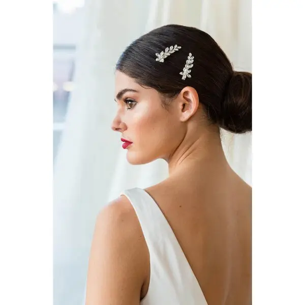 Brides & Hairpins Sona Set Of 2 Hair Clips - Silver