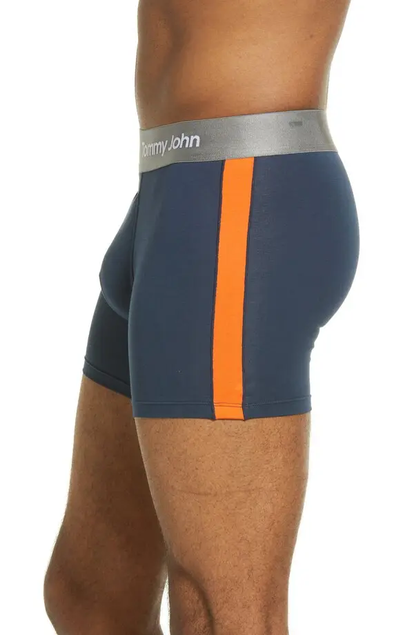 Tommy John 4-inch Cool Cotton Boxer Briefs - Navy/ Scarlet Ibis