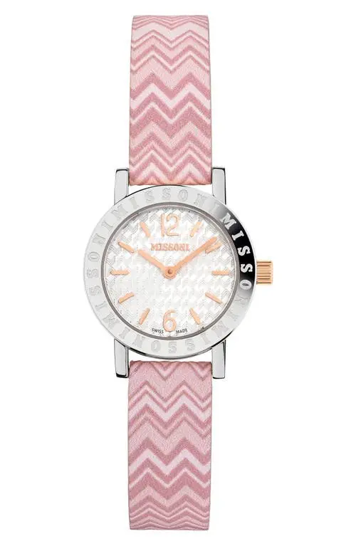 Missoni Estate Leather Strap Watch - Stainless Steel