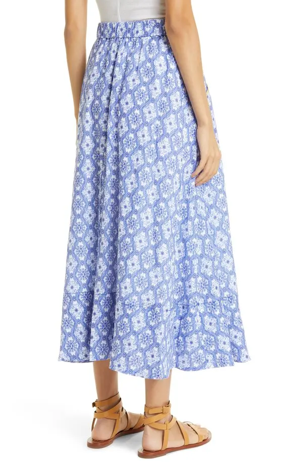 Saloni Della Linen Midi Skirt