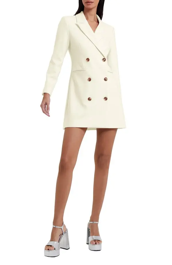 French Connection Whisper Double Breasted Blazer Long Sleeve Minidress In  Summer White - 61% Off | Editorialist
