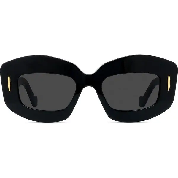 Loewe Silver Screen 49mm Rectangular Sunglasses - Black