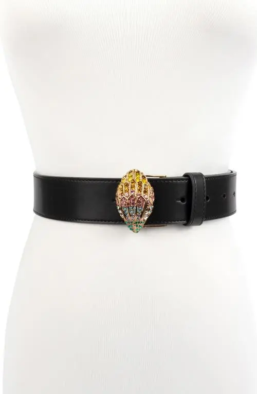 Kurt Geiger Crystal Eagle Buckle Leather Belt
