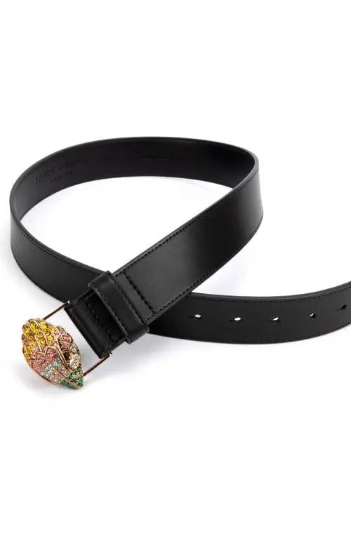 Kurt Geiger Crystal Eagle Buckle Leather Belt