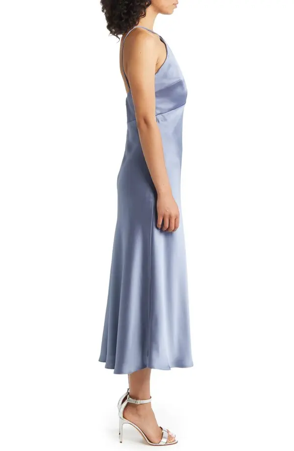 Amsale Halter Satin Cocktail Dress