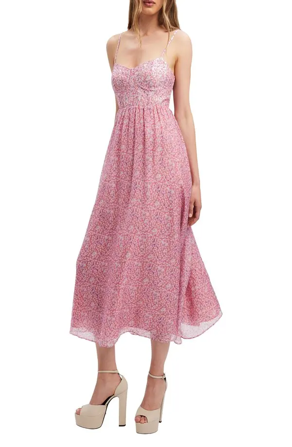 Bardot Milika Floral Midi Dress In Petal Pink Floral - 62% Off |  Editorialist