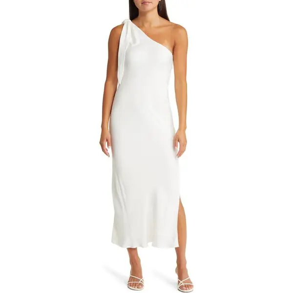 open lace back dress Porpes One Shoulder Midi Dress Greek Blue  APOELLA