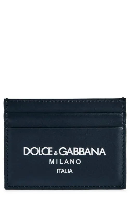 Dolce & Gabbana Milano Logo Leather Card Case - Blue Logo