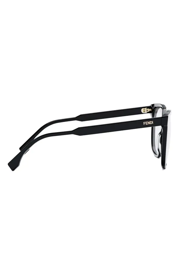 FENDI 54mm Round Optical Frames Fendi Fine 54mm Round Optical Glasses - Shiny Black  main image 4