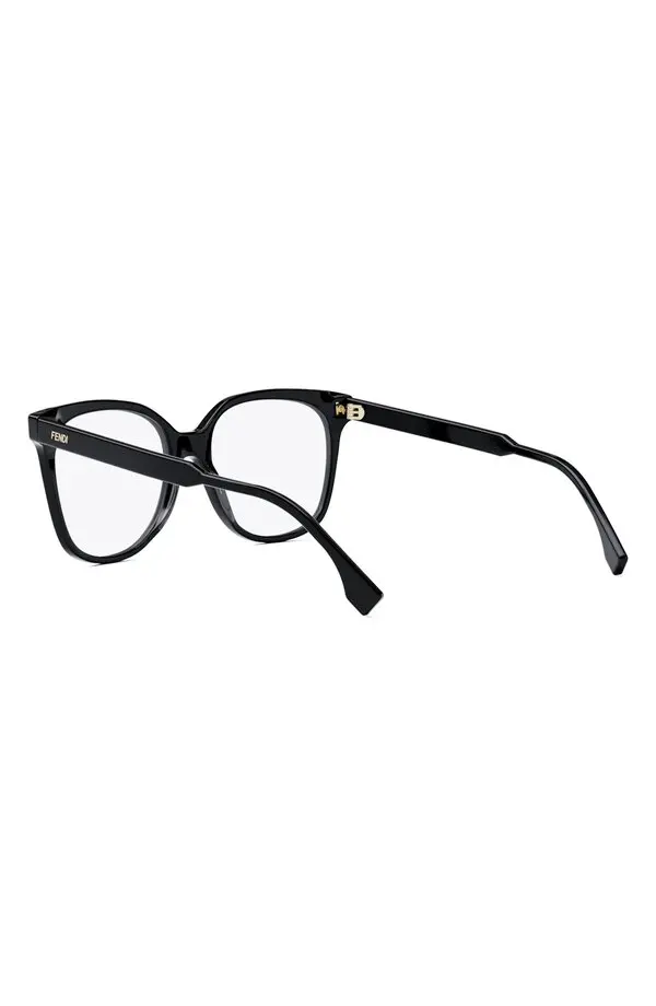 FENDI 54mm Round Optical Frames Fendi Fine 54mm Round Optical Glasses - Shiny Black  main image 2