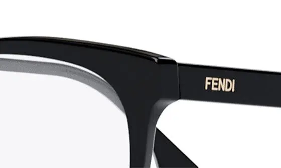 Fendi Fine 54mm Round Optical Glasses - Shiny Black 