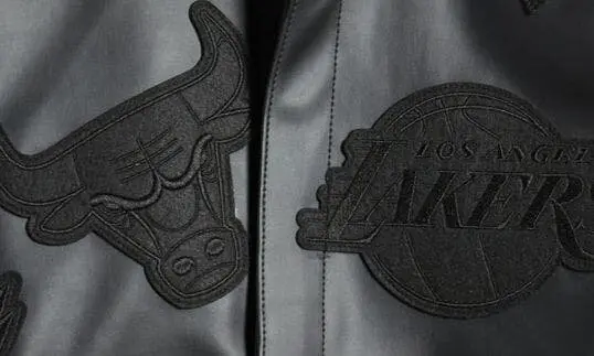 JEFF HAMILTON Nba Collage Faux Leather Jacket