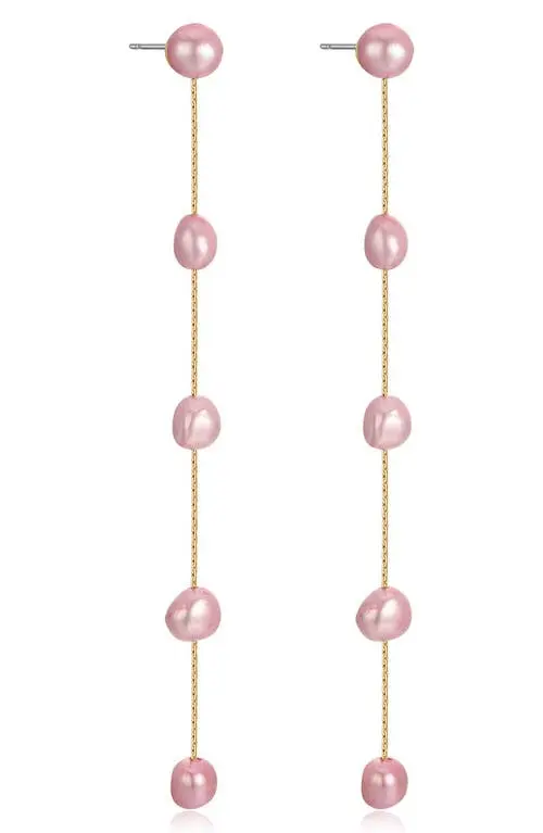 Ettika Freshwater Pearl Drop Earrings - Pink