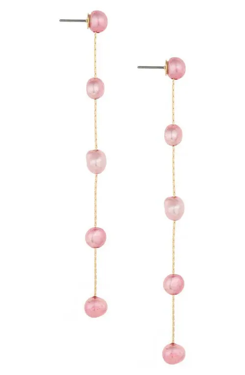 Ettika Freshwater Pearl Drop Earrings - Pink