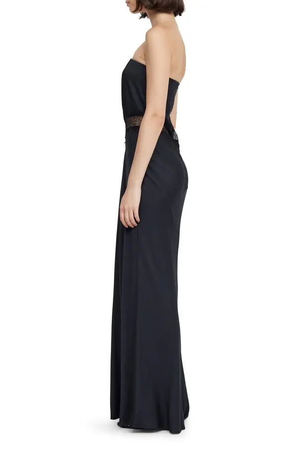 bec and bridge spencer lace dress Bec + Bridge Spencer Lace Strapless Maxi in Ivory & Black