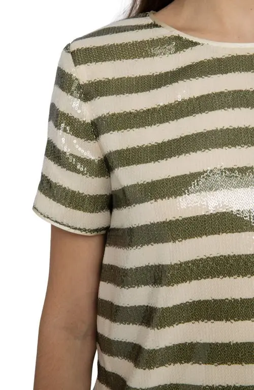 Zadig&Voltaire Sequin Stripe Top - Moss