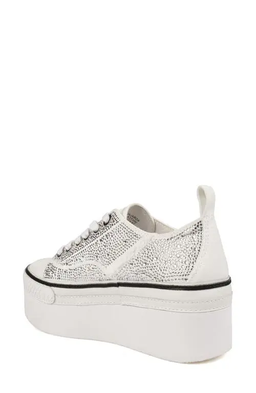 ZIGI Koralay Rhinestone Platform Sneakers - White Canvas