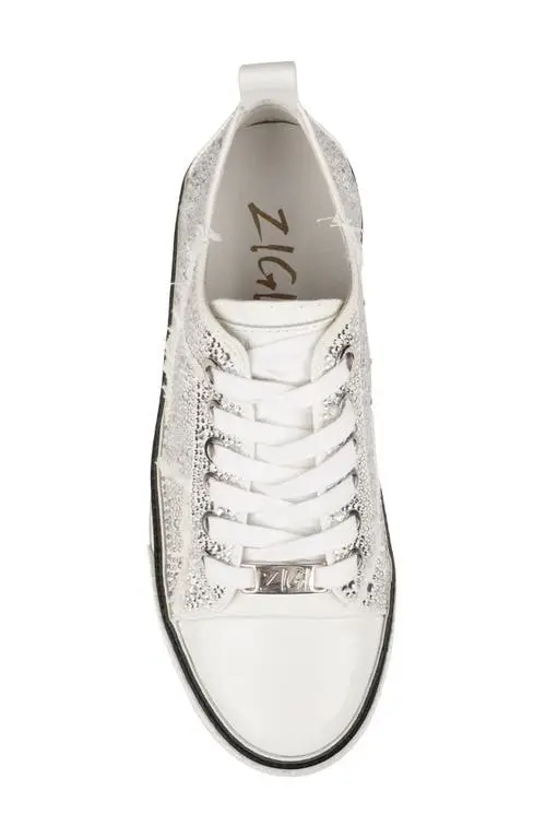 ZIGI Koralay Rhinestone Platform Sneakers - White Canvas