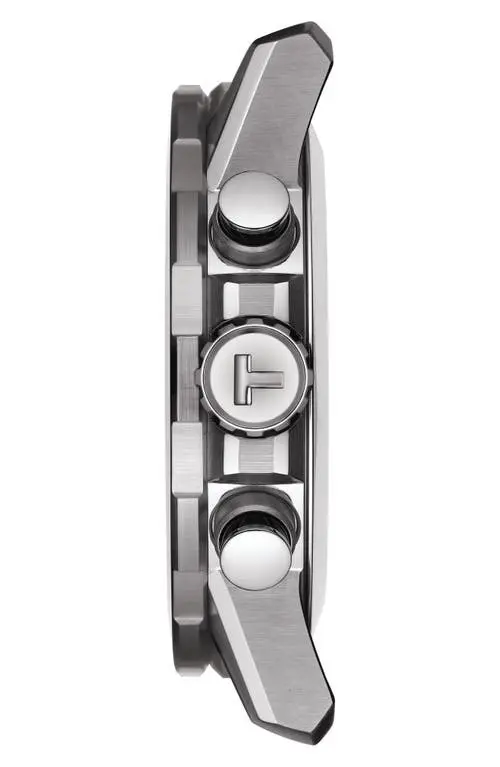 TISSOT Supersport Chronograph Leather Strap Watch - Black/silver