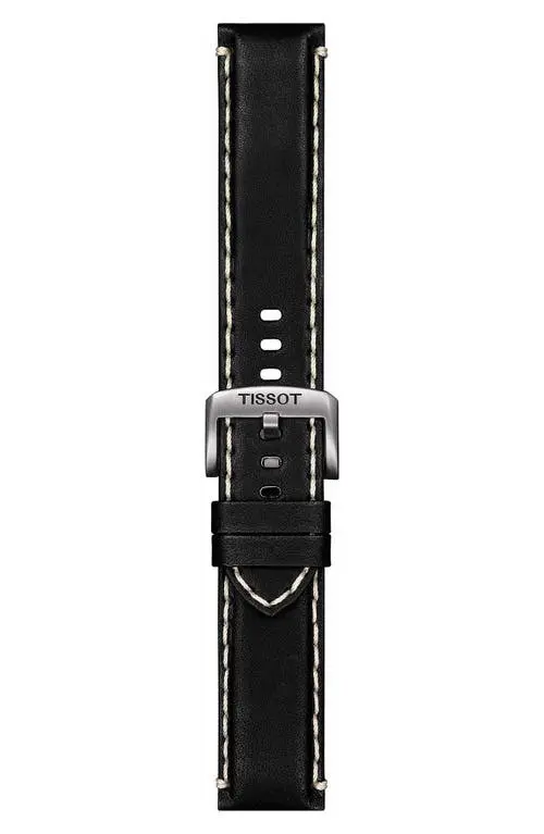 TISSOT Supersport Chronograph Leather Strap Watch - Black/silver