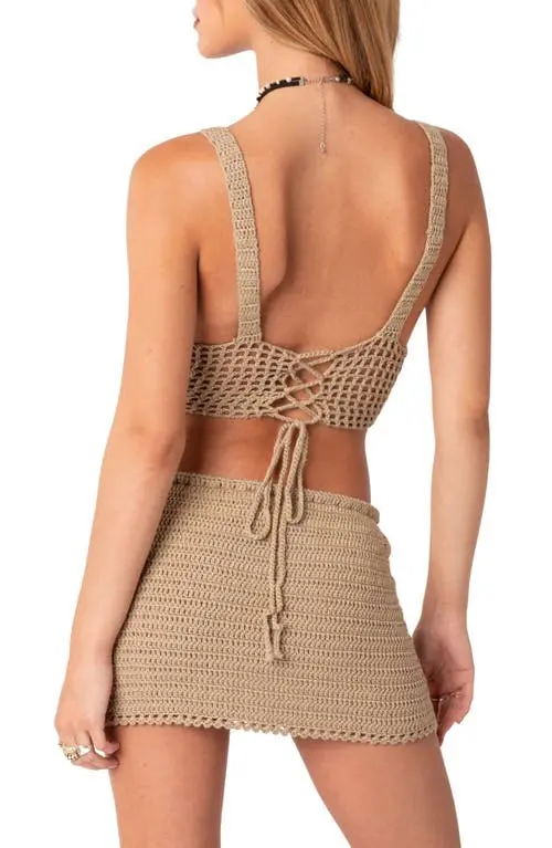 EDIKTED Baeside Crochet Corset Top