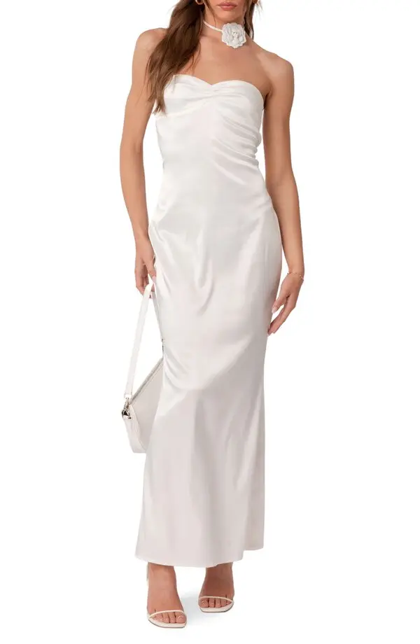 chinese dress ladies Edikted Women's Shanna Backless Mesh Maxi Dress