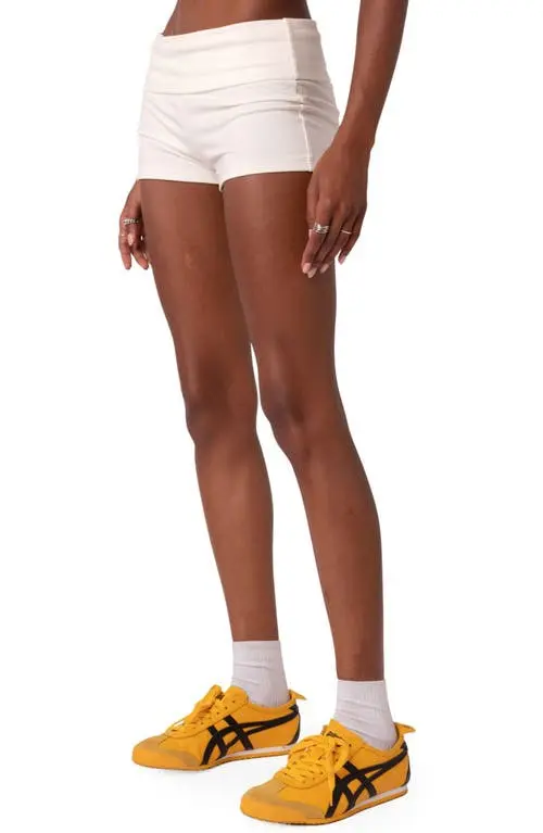 EDIKTED Foldover Waistline Shorts - White