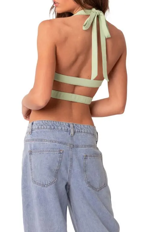 EDIKTED Cady Cutout Crop Halter Top