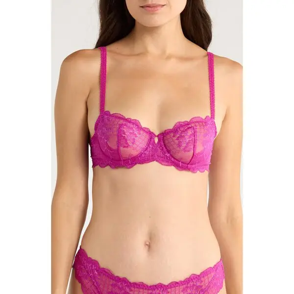 Simone Perele Reve Sheer Underwire Demi Cup Bra - Azalea