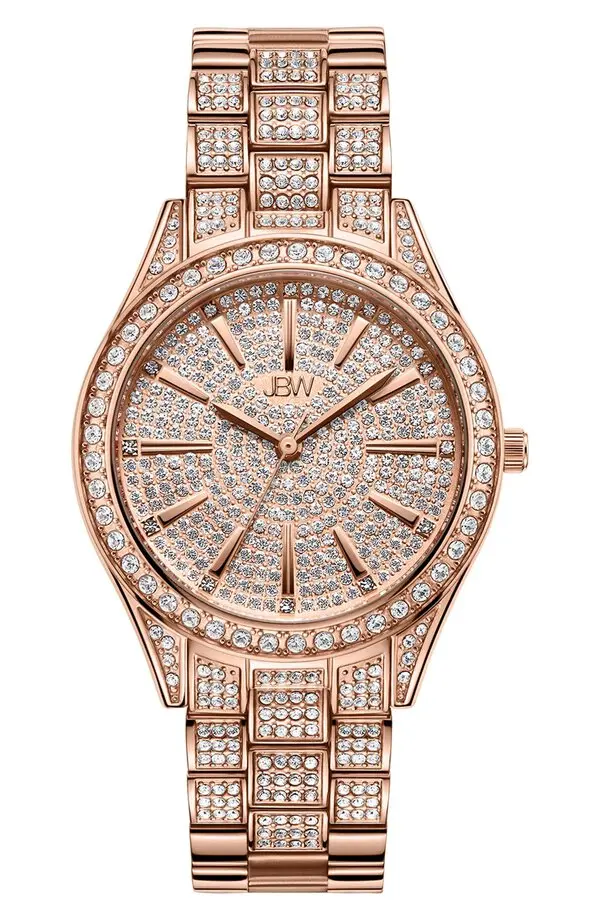 Jbw Cristal 34 Diamond Bracelet Watch In Rose Gold - 36% Off  display picture 1