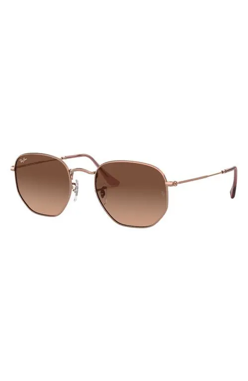 Ray-ban 54mm Hexagonal Sunglasses - Copper