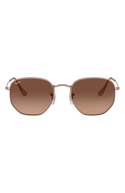 Ray-ban 54mm Hexagonal Sunglasses - Copper