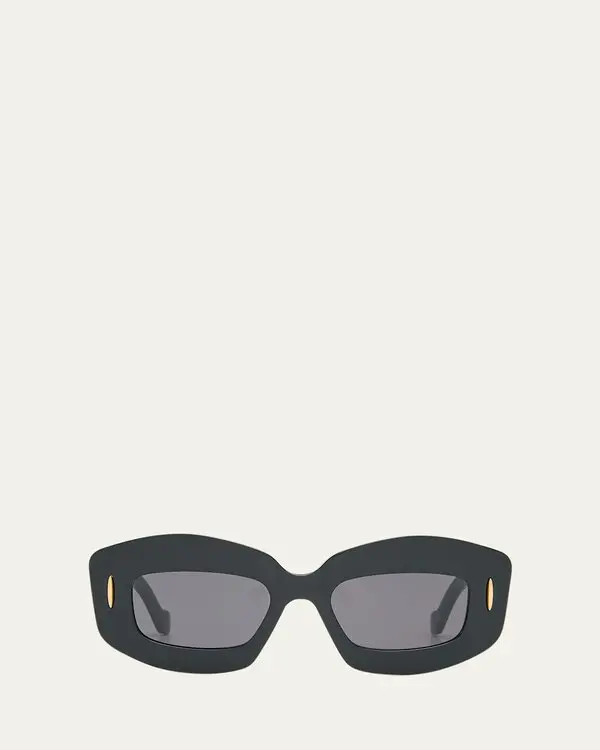 Loewe Anagram Acetate Rectangle Sunglasses - Sblk/smk