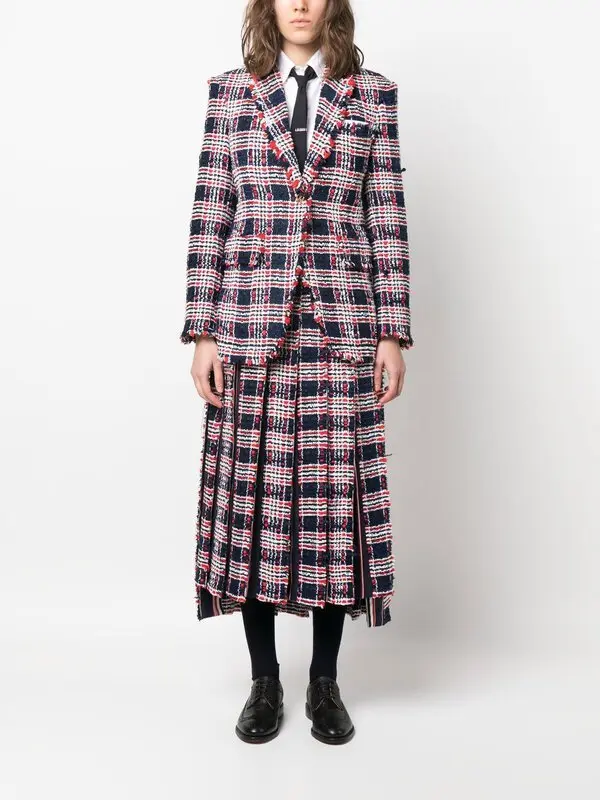 Thom Browne Frayed Tweed Blazer