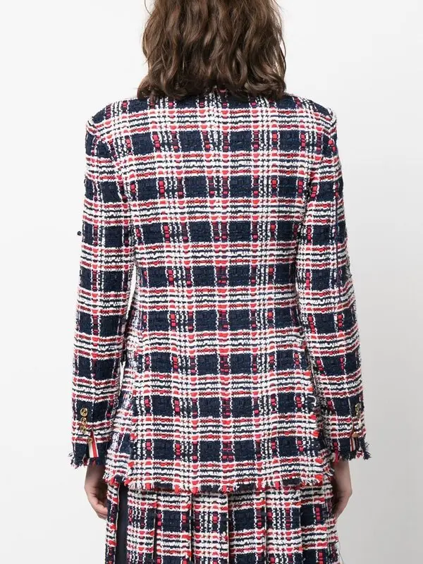 Thom Browne Frayed Tweed Blazer