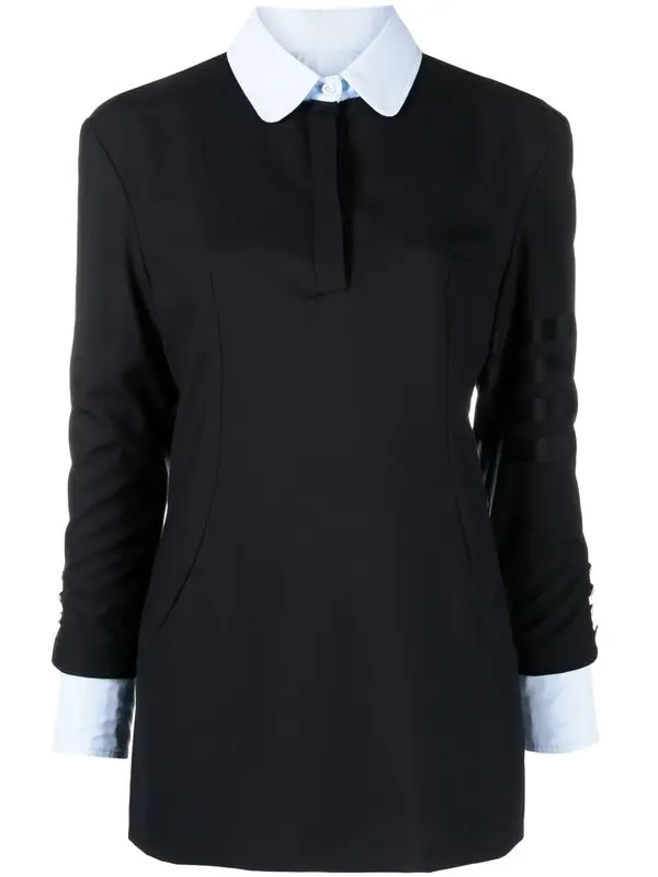 Thom Browne Knitted Layered Mini Dress - Blue