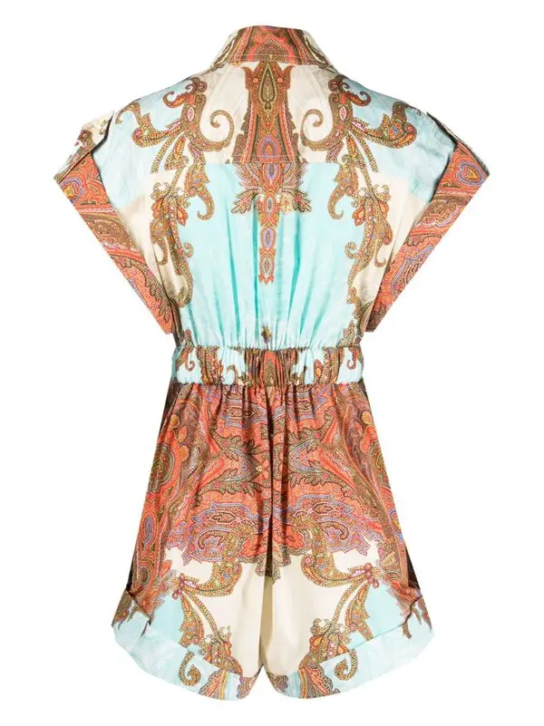 FORTE DEI MARMI COUTURE Patterned Jacquard Cotton Playsuit