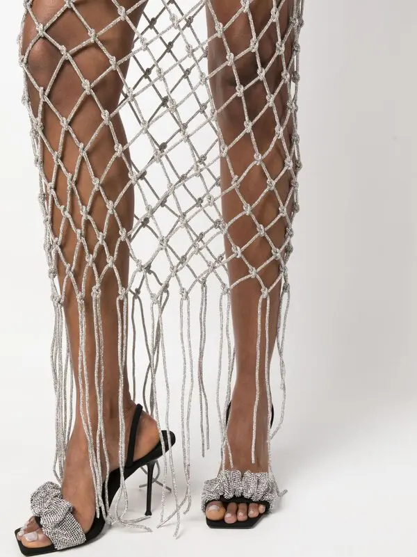 Giuseppe Di Morabito Rhinestone-embellished Fishnet Maxi Dress