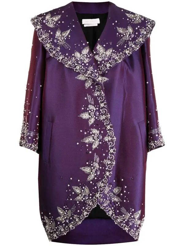 SAIID KOBEISY Mikado Beaded Satin Jacket