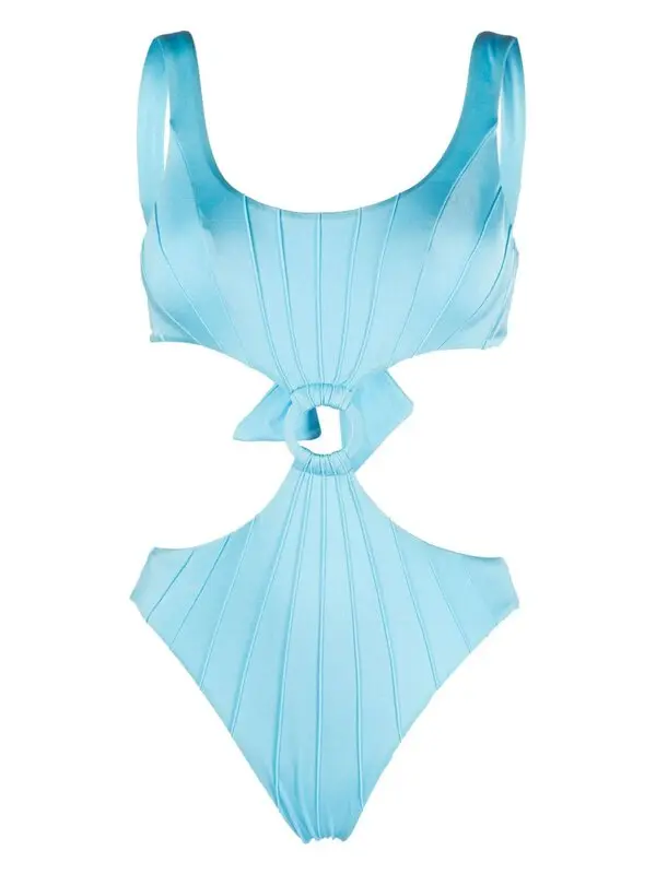 NOIRE SWIMWEAR Cut-out One-piece Swimsuit - Blue