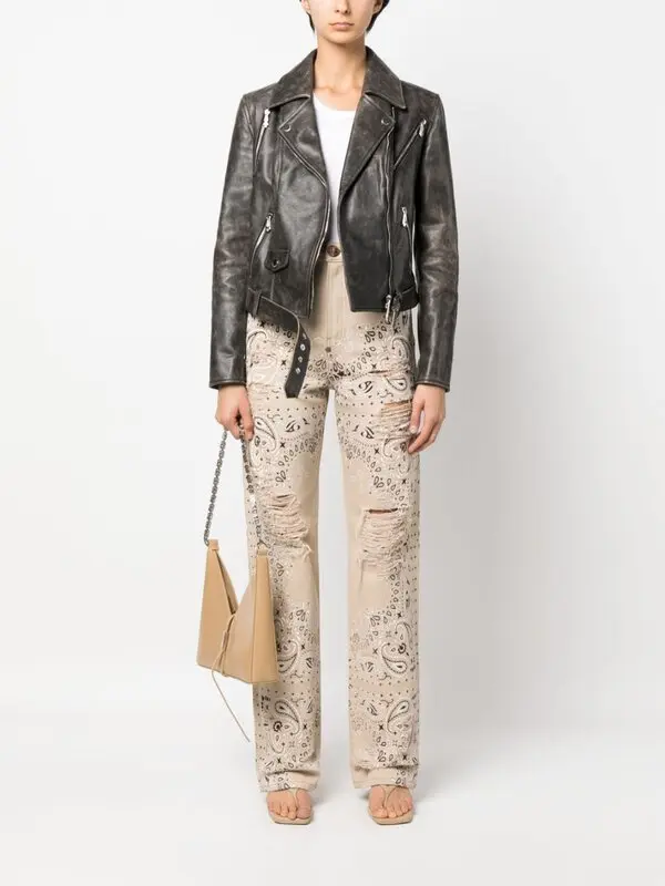 Philipp Plein Leather Biker Jacket