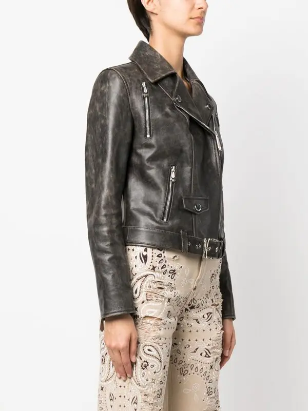 Philipp Plein Leather Biker Jacket