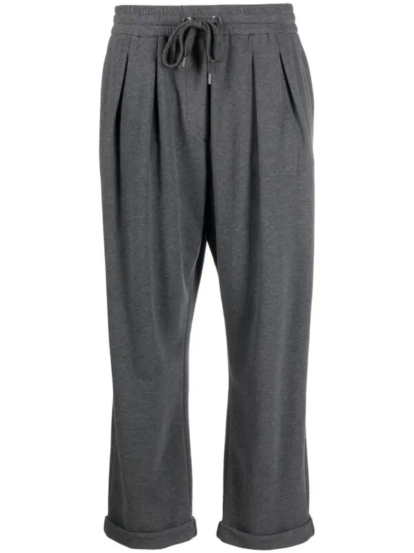 Brunello Cucinelli Pleated Cropped Track Pants